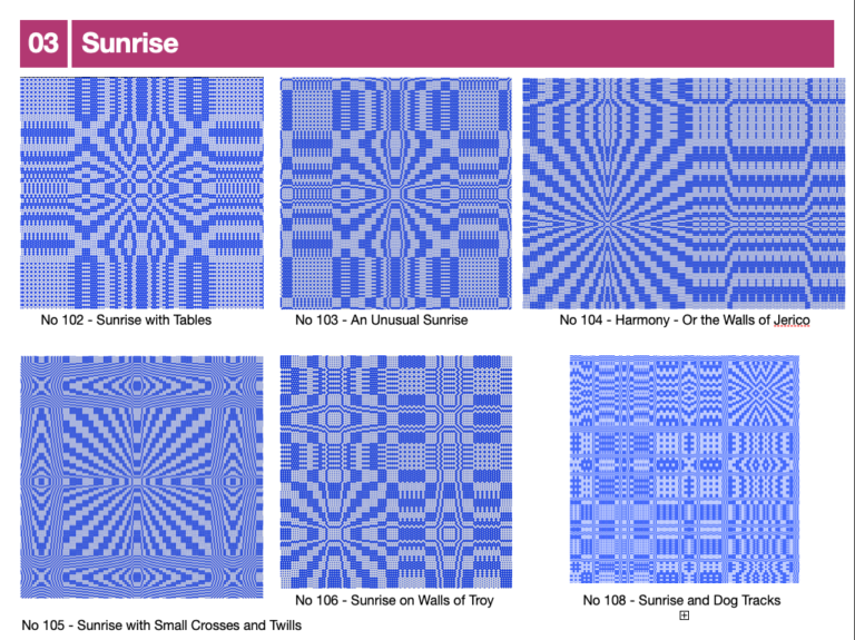 Radiating Patterns for Historic Overshot – Historic Weaving