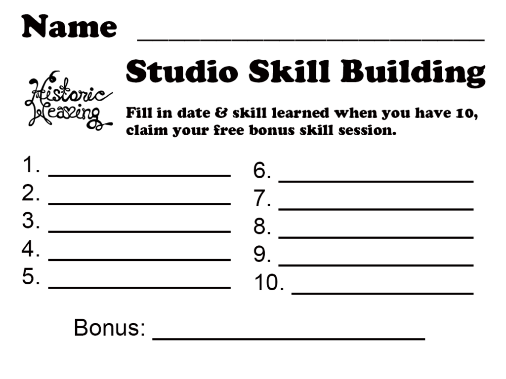 Multi-Session Skill Building Punch Card – Historic Weaving